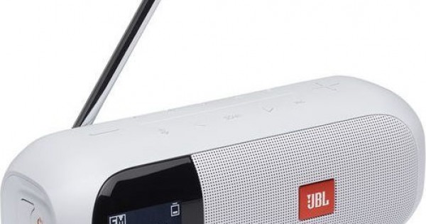 JBL Tuner 2 Bluetooth Speaker with DAB/FM Radio Waterproof IPX7 (White)